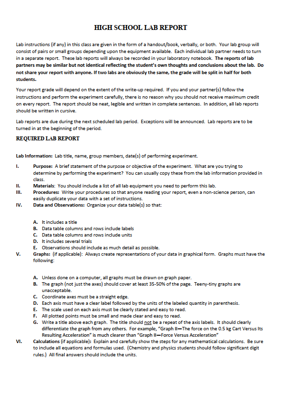  How To Write Observations In A Lab Report Explain How To Write A Observation When Doing A Lab 